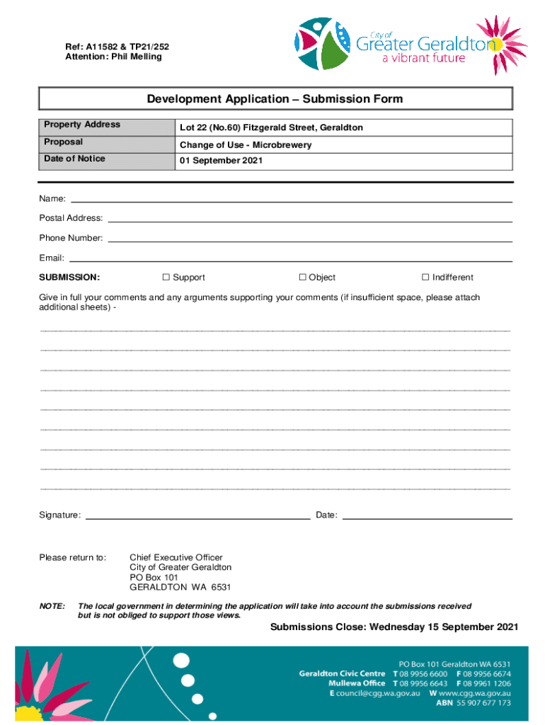 Fillable Online Development Application Submission Form Fax Email Print ...