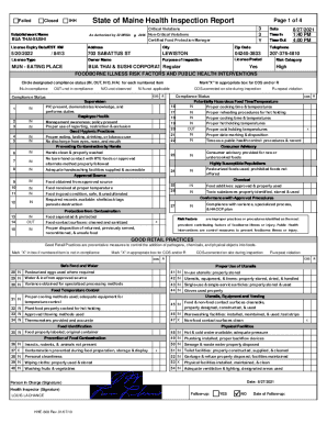 Fillable Online Health Inspection ProgramMeCDCMaine DHHS - Maine.gov ...