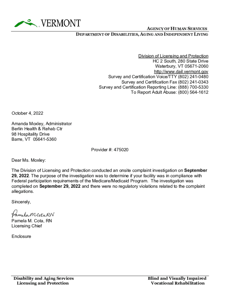 Fillable Online agency of human services - Division of Licensing and Protection Fax Email Print ...