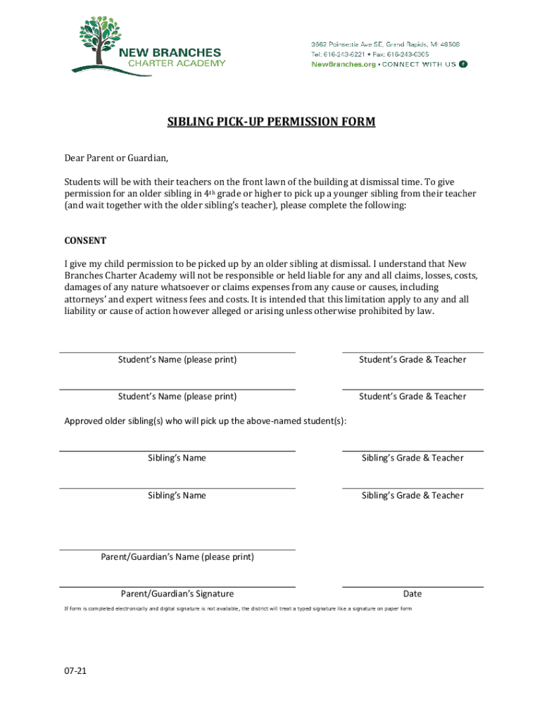 Fillable Online Permission Letter for School How to Write, Format and ...