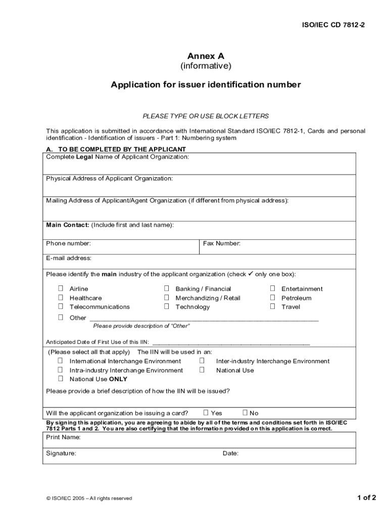 Fillable Online Changes to the Issuer Identification Number (IIN ...