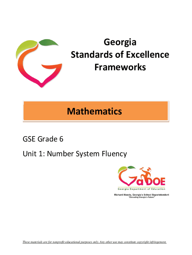 Fillable Online Mathematics. GSE Grade 6 Unit 4: One Step Equations and ...