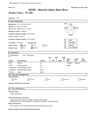 Fillable Online Material Safety Data Sheets (MSDS) DatabaseReAgent ...