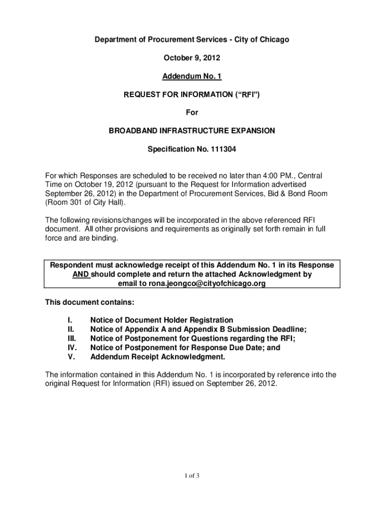 Fillable Online request for information (rfi) - broadband infrastructure expansion Fax Email ...