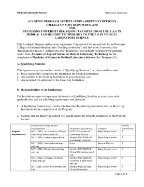 Fillable Online This Academic Program Articulation Agreement (Agreement ...