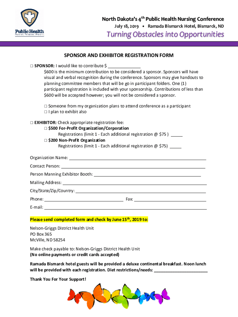 Fillable Online SPONSOR and EXHIBITOR REGISTRATION FORM Fax Email Print ...