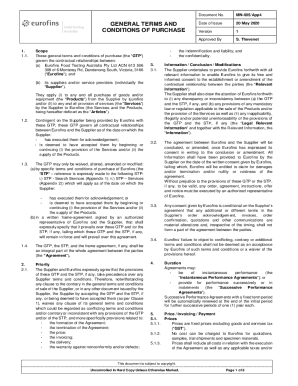 Fillable Online General terms and conditions of purchase - Eurofins ...