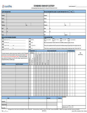 Fillable Online Sampling Guides, COCs, and Forms - Eurofins USA Fax ...