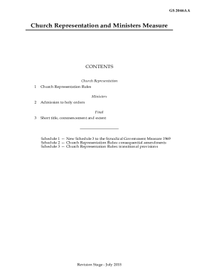 Fillable Online Church Representation and Ministers Measure (Revision ...