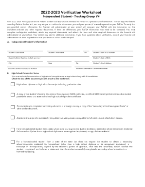 Fillable Online 2022-2023 Verification Worksheets Independent Student ... Fax Email Print ...