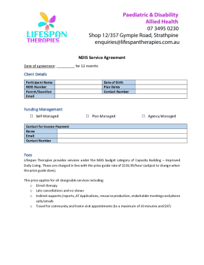 Fillable Online NDIS Service Agreement Form FREE TemplateBlog Posts Fax ...