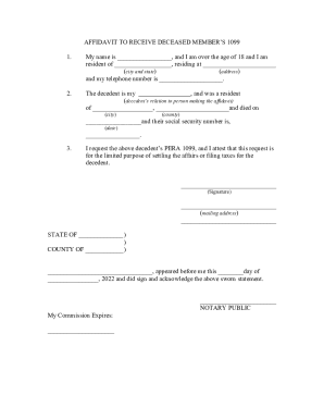 Fillable Online affidavit for death benefit claim Fax Email Print ...