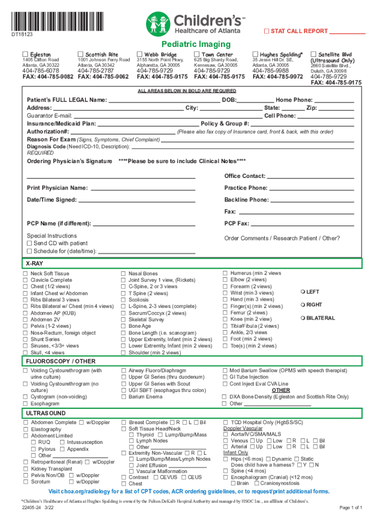 Fillable Online Pediatric Imaging Form Fax Email Print - pdfFiller