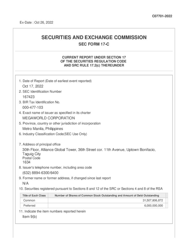 Fillable Online SEC FORM 17-C (AS AMENDED) Fax Email Print - pdfFiller