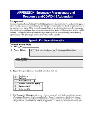 Fillable Online APPENDIX K: Emergency Preparedness and ... - DDS.ca.gov ...
