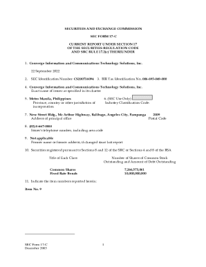 Fillable Online SEC FORM 17-C - Converge ICT Fax Email Print - pdfFiller