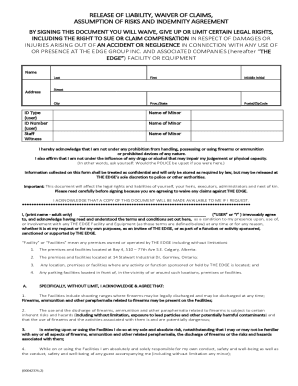 Fillable Online RELEASE OF LIABILITY, WAIVER OF CLAIMS ... - CDN Fax ...