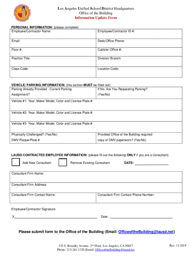 Fillable Online Please submit form to the Office of the Building (Email ...