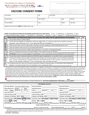 Fillable Online Vaccine Intake Consent Form - Omnicare Fax Email Print ...