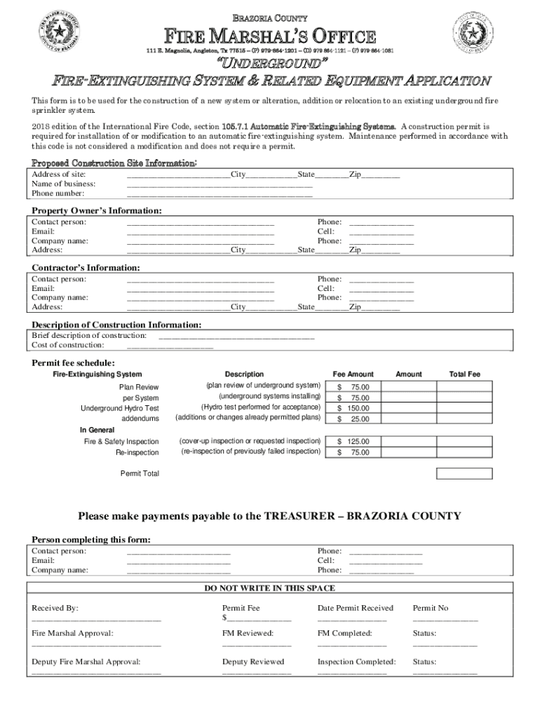 Fillable Online B COUNTY FIRE MARSHAL S OFFICE - Brazoria County, TX Fax Email Print - pdfFiller