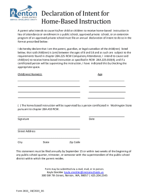 Fillable Online Intent-to-Homeschool-Form.pdf Fax Email Print - pdfFiller