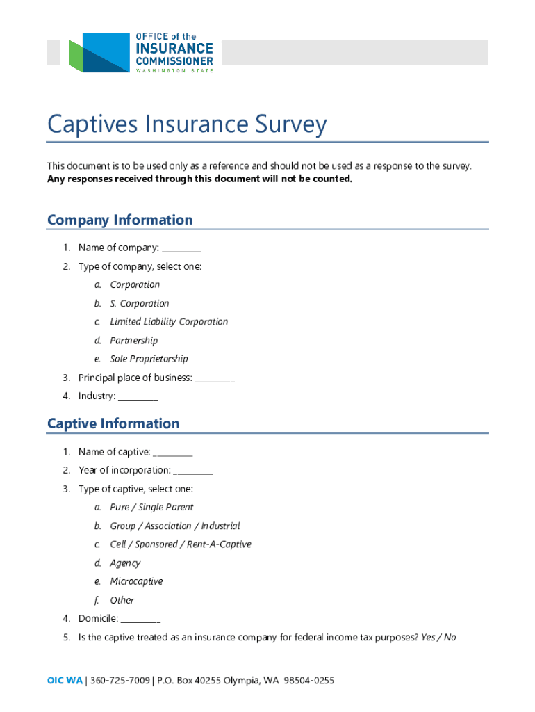 Fillable Online Captive insurer premium reporting and tax requirements ...
