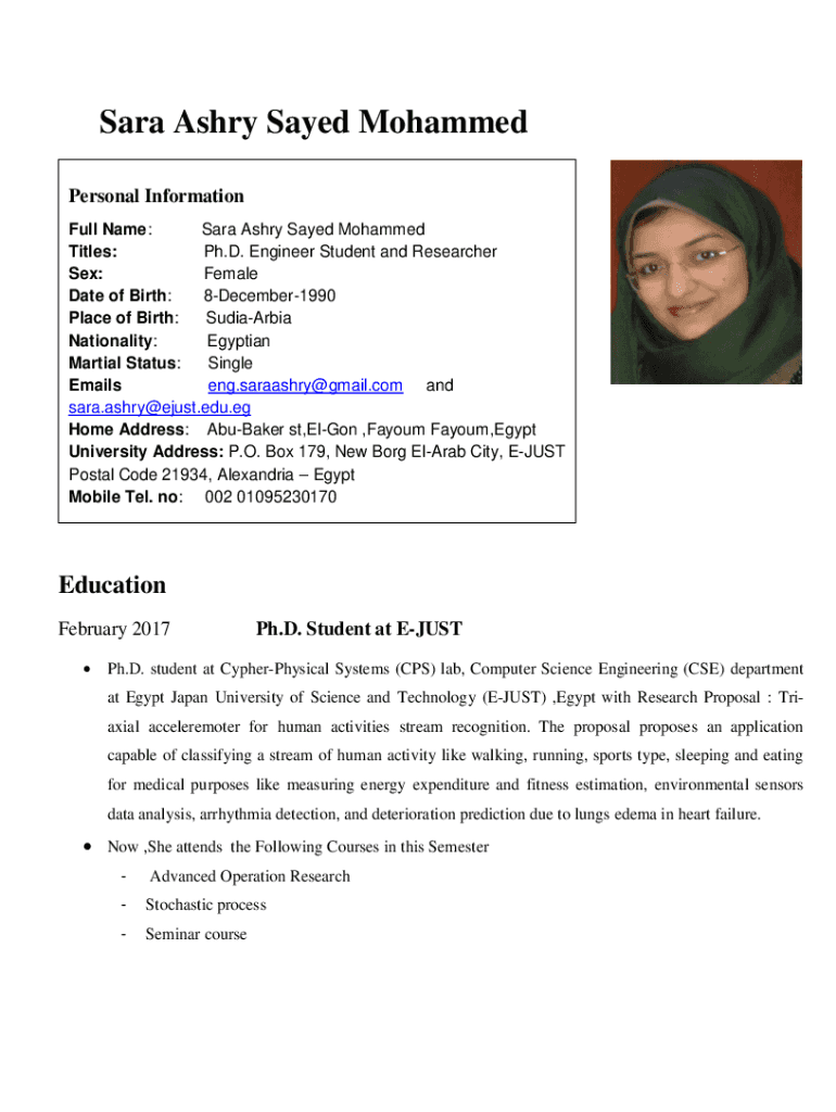 Fillable Online Sara Ashry Sayed Mohammed - AuthorAID Fax Email Print - pdfFiller