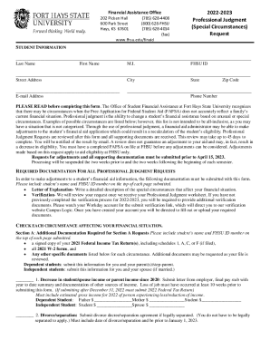 Fillable Online Financial Aid - Contact - Fort Hays State University ...