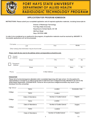 Fillable Online Associate of Science Degree in Radiologic Technology ...