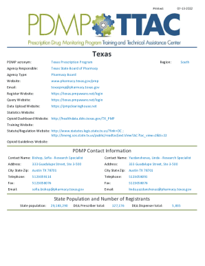 Fillable Online Texas Prescription Monitoring Program (PMP) - Resources ...