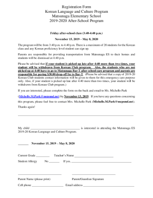 Fillable Online Registration Form Korean Language and Culture Program ...