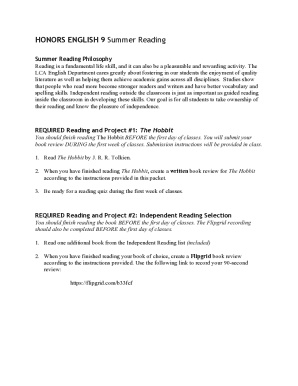 Fillable Online Honors English 9 Summer Reading Assignment.pdf - Yumpu ...