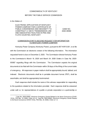 Fillable Online psc ky POWER COMPANY FOR A CERTIFICATE OF Fax Email ...