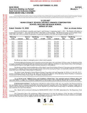 Fillable Online PRELIMINARY OFFICIAL STATEMENT DATED AUGUST 8 ... Fax ...