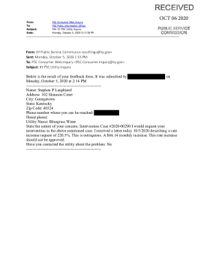 Fillable Online psc ky Contact Us - KY PSC Home Fax Email Print - pdfFiller