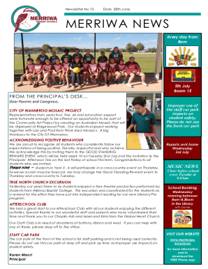 Fillable Online MERRIWA NEWS - Merriwa Primary School Fax Email Print ...