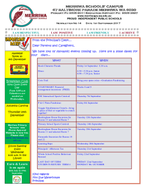 Fillable Online 21st February - Merriwa Primary School Fax Email Print ...