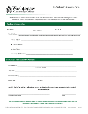 Fillable Online WCC F1 Visa Students Registration Request Fax Email ...