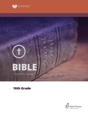 Fillable Online Lifepac Bible, Grade 10, Teacher's Guide: Alpha Omega ...