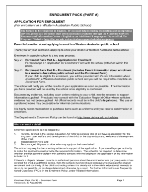 Fillable Online PART B APPLICATION FOR ENROLMENT FORM Fax Email Print - pdfFiller