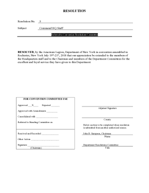 Fillable Online RESOLUTION - The American Legion Department of Maryland ...