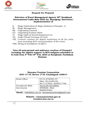 Fillable Online haryanatourism gov request for proposal - Ministry of ...