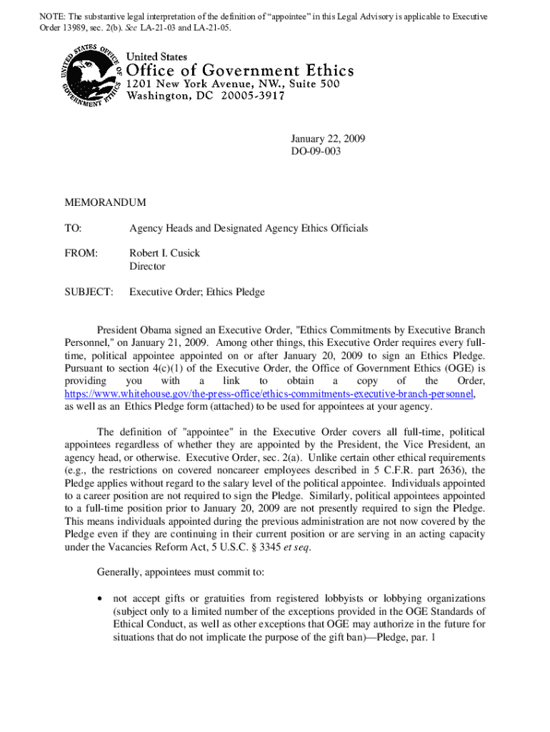 Fillable Online A Tale of Two Executive Orders: Biden and Trump Ethics ...