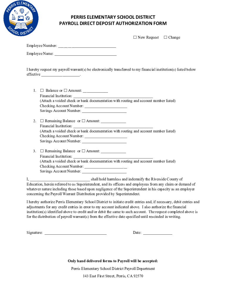 Fillable Online Payroll Warrant/ Direct Deposit Authorization Form Fax ...