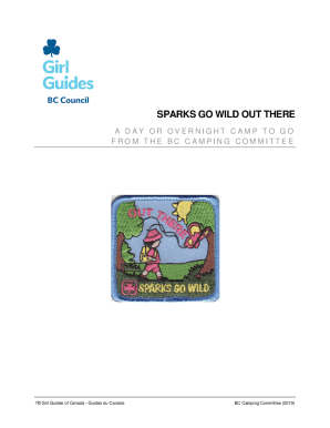 Fillable Online SPARKS GO WILD OUT THERE - Girl Guides of Canada. Fax ...