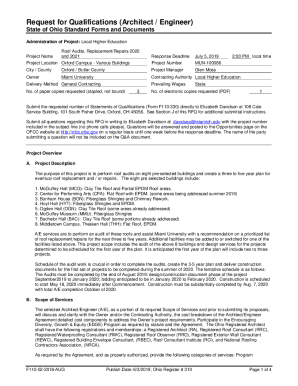 Fillable Online Request for Qualifications (Architect / Engineer) - Miami University Fax Email ...