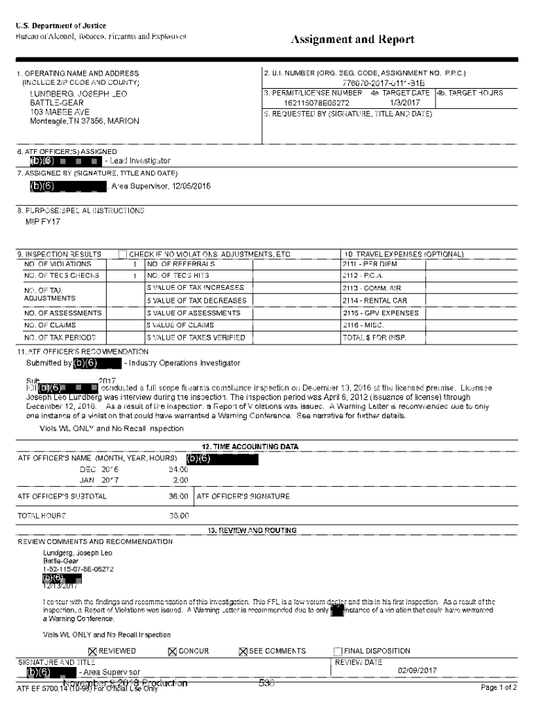 Fillable Online Assignment and Repo rt - Gun Store Transparency Project ...