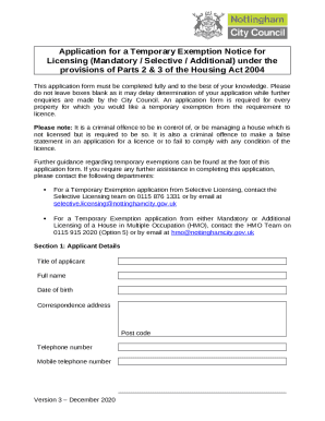 Application for a Temporary Exemption Notice for Licensing ... Doc ...