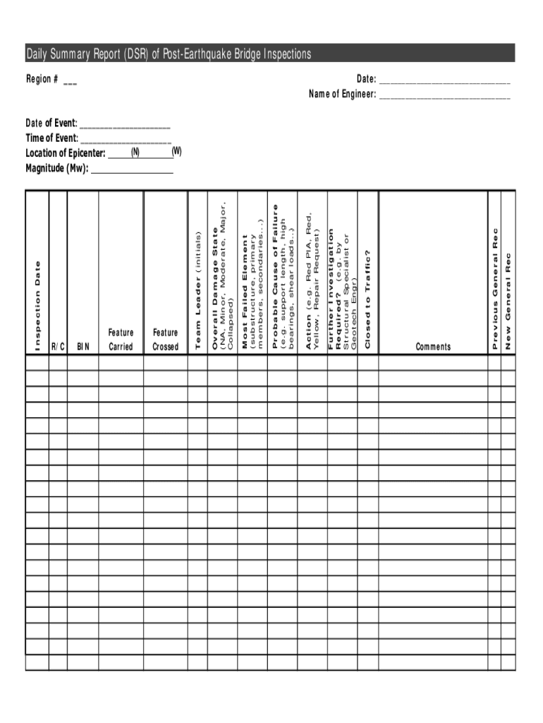 Fillable Online DSR form.xlsx Fax Email Print - pdfFiller