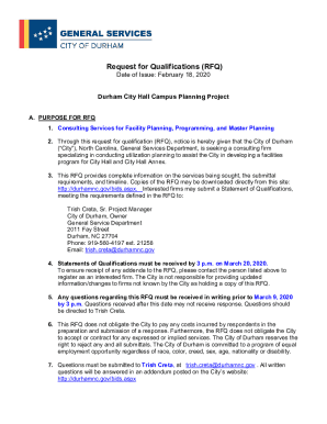 Fillable Online Notice of Request for Qualifications (RFQ) For North ...